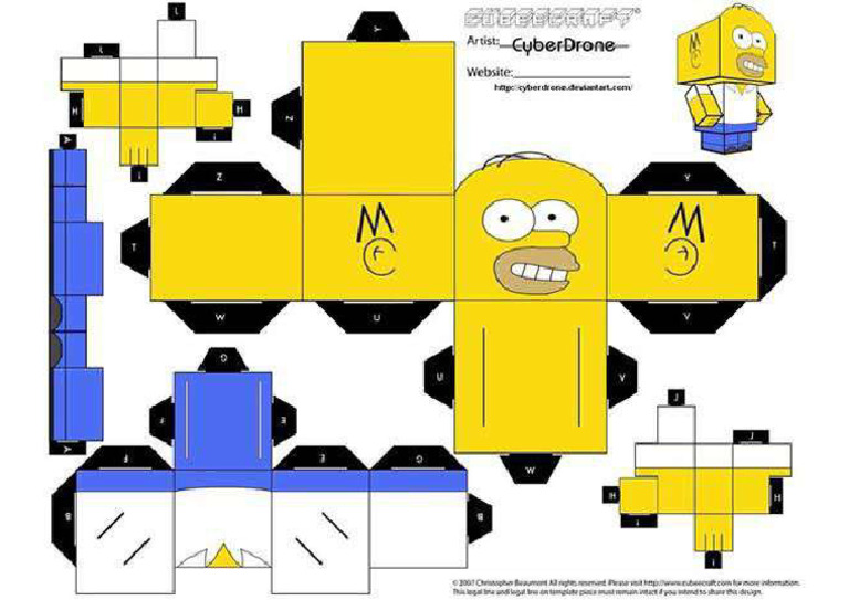 Homer Simpson Papercraft - Template | PDF