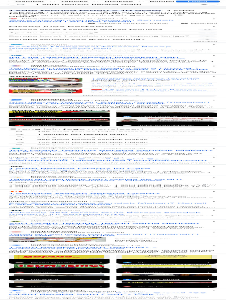 1 SDM Tepung Berapa Gram - Penelusuran Google | PDF