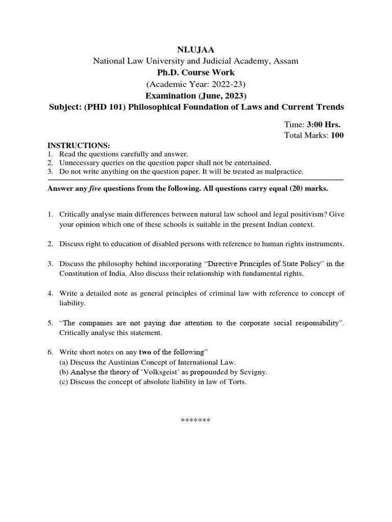 June 2023, PHD Course Work Paper 101,102,103,104 | PDF | Science ...