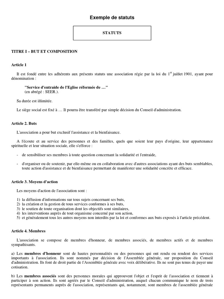 Exemple de Statut | PDF | Droit