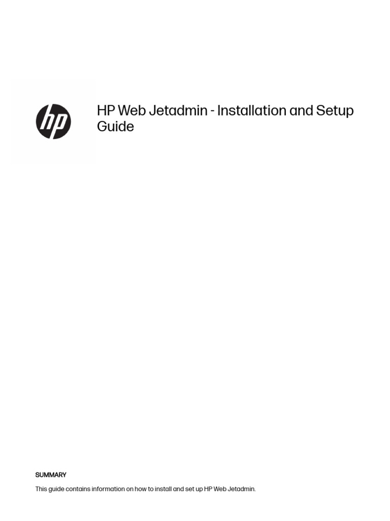HP Web Jetadmin - Installation and Setup Guide | PDF HP Web Jetadmin - Installation and Setup Guide | PDF