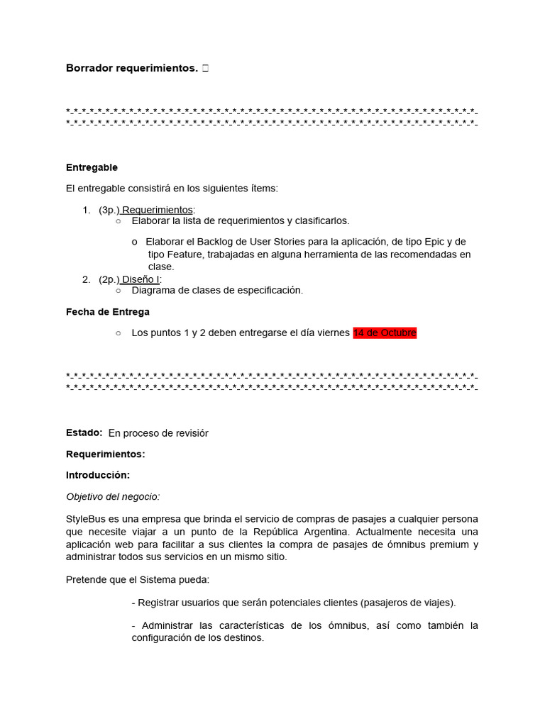 Borrador Requerimientos | PDF