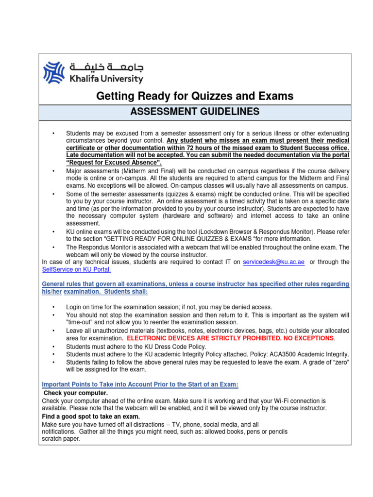 GETTING READY FOR QUIZZES & EXAMS - Students | PDF
