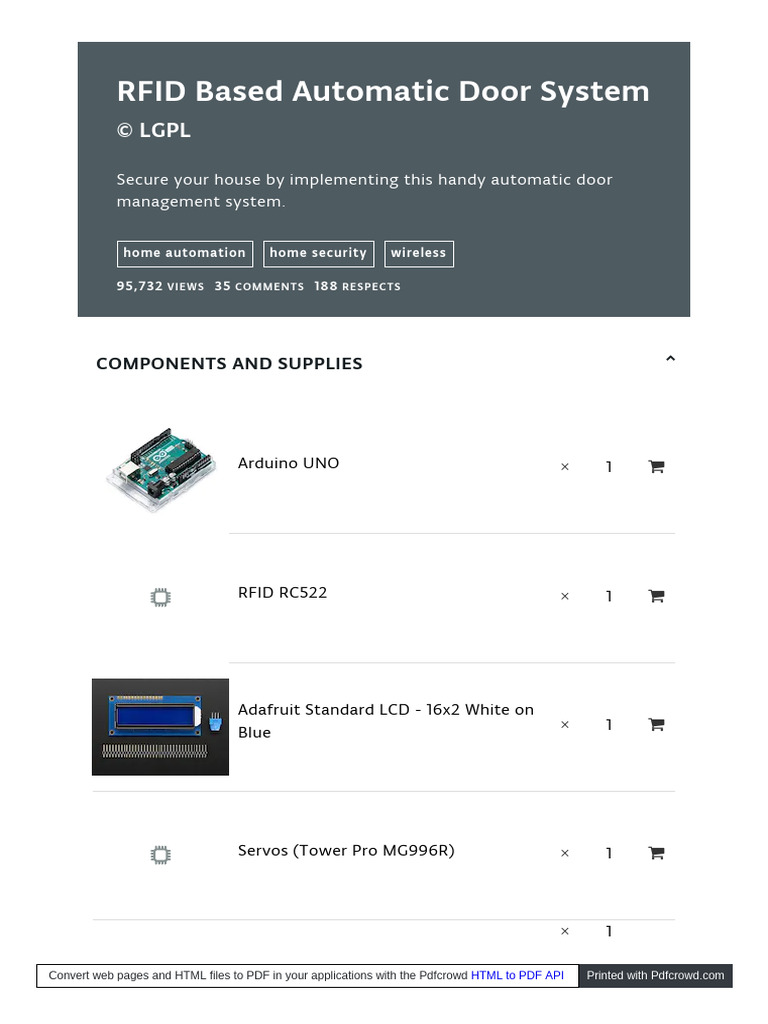 Create Arduino Cc Projecthub User8523373 Rfid Based Automati Pdf Arduino World Wide Web