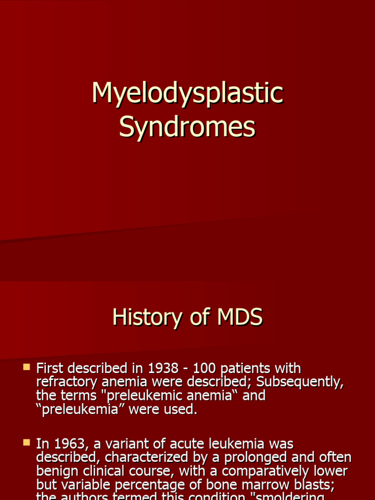 Myelodysplastic Syndromes | PDF
