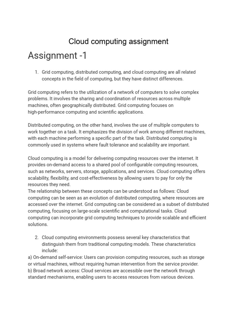 Cloud Computing Assignment | PDF Cloud Computing Assignment | PDF