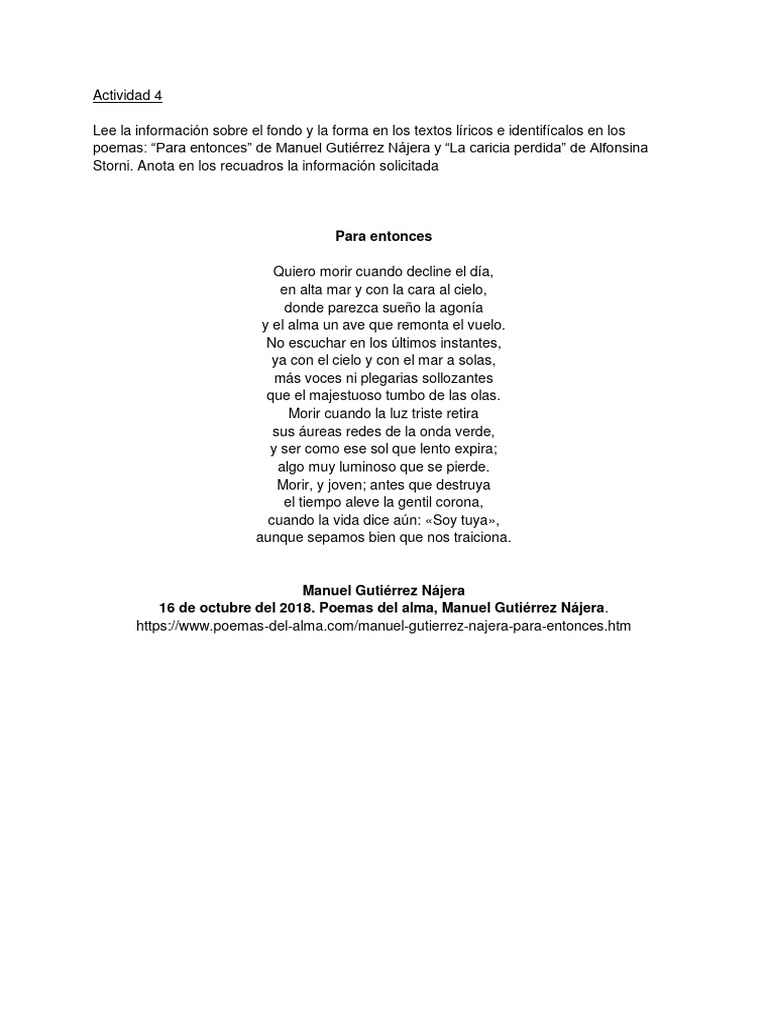 Actividad 4. Fondo y Forma. Literatura Ii. Mvan | PDF