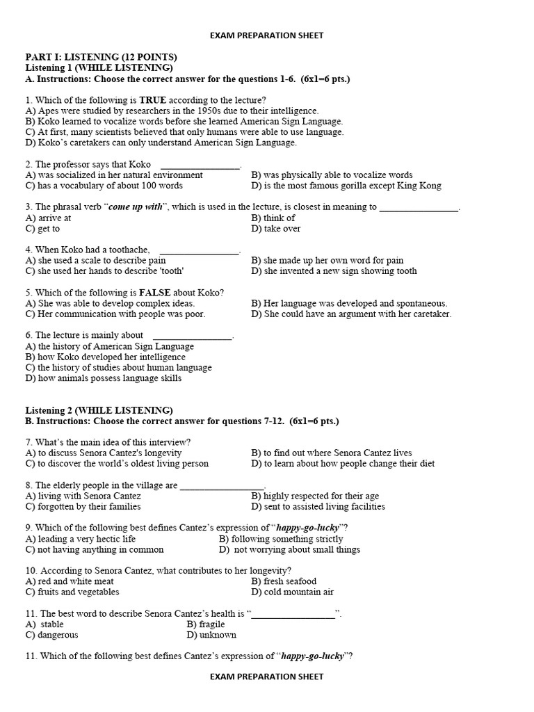 Erasmus Exam Sample | PDF