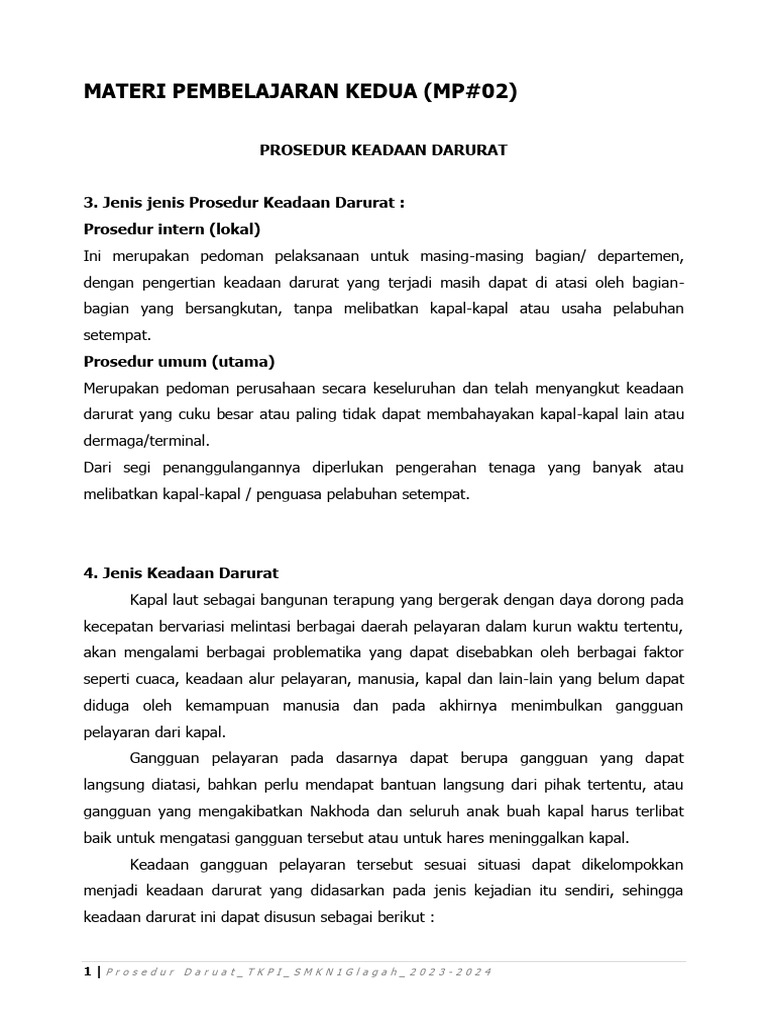 Mp#02 Jenis Keadaan Darurat | PDF