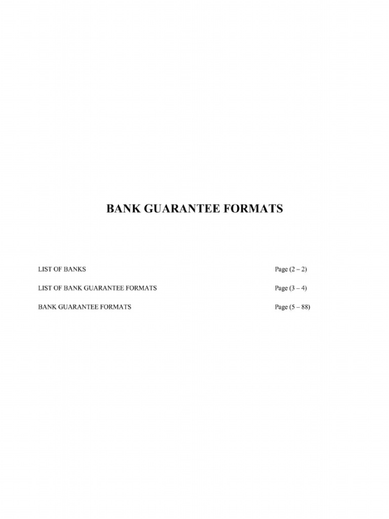 Bank Guarantee Formats | PDF