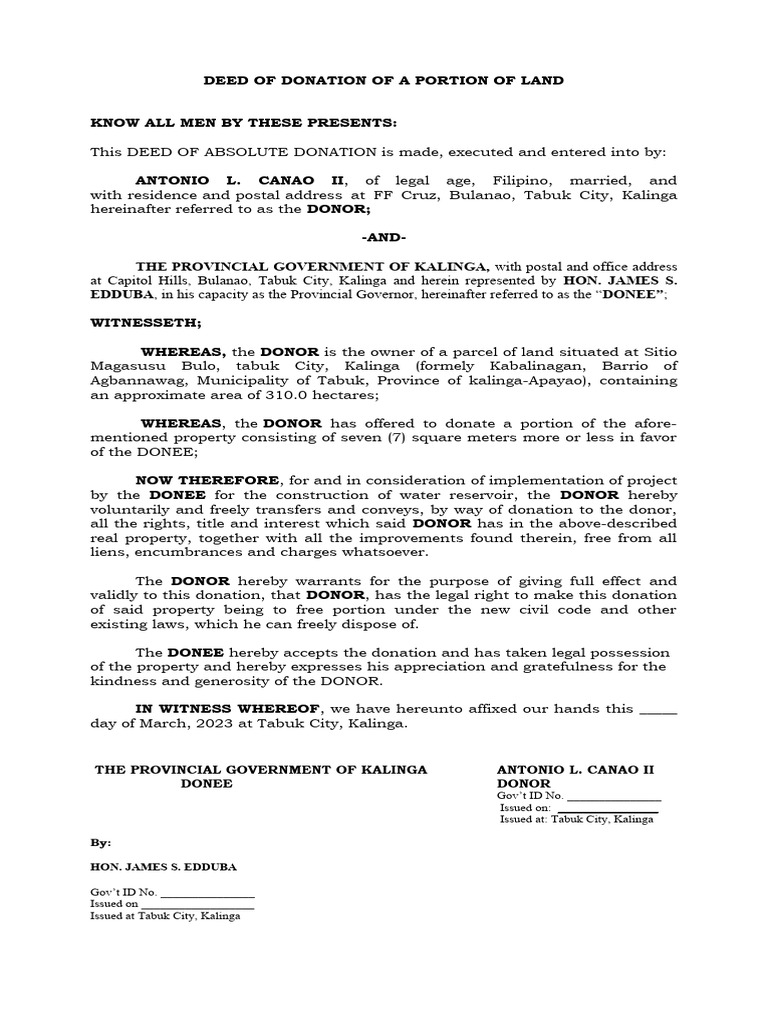 Deed of Sale of A Parcel of Land | PDF