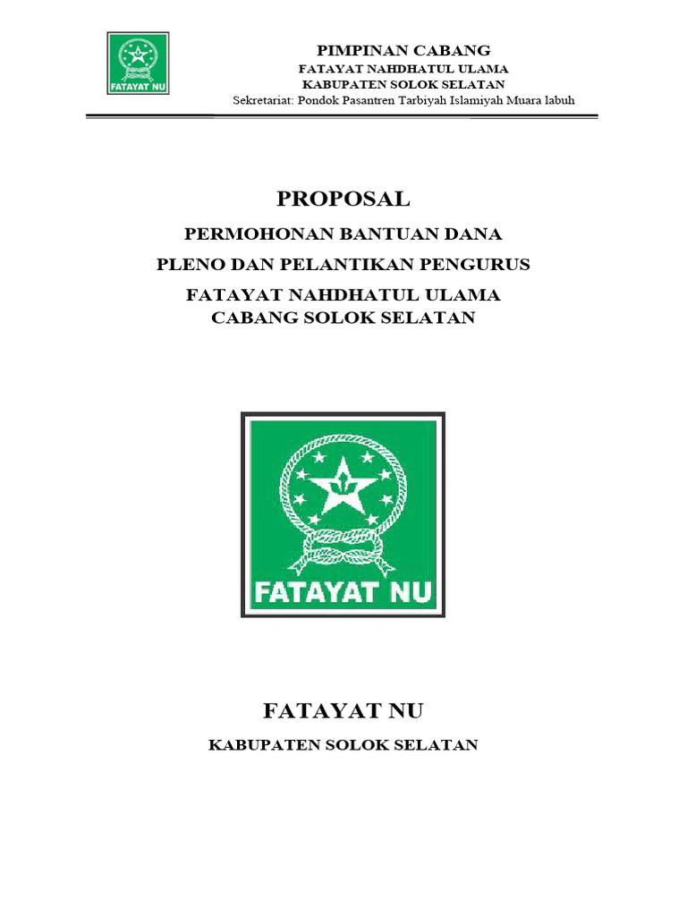 Proposal Pleno Fatayat Nu | PDF