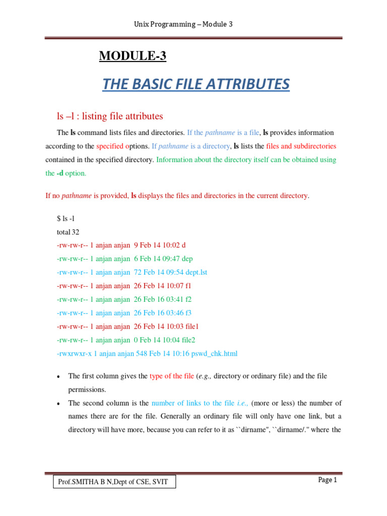 UNIX Module 3 Notes | PDF UNIX Module 3 Notes | PDF