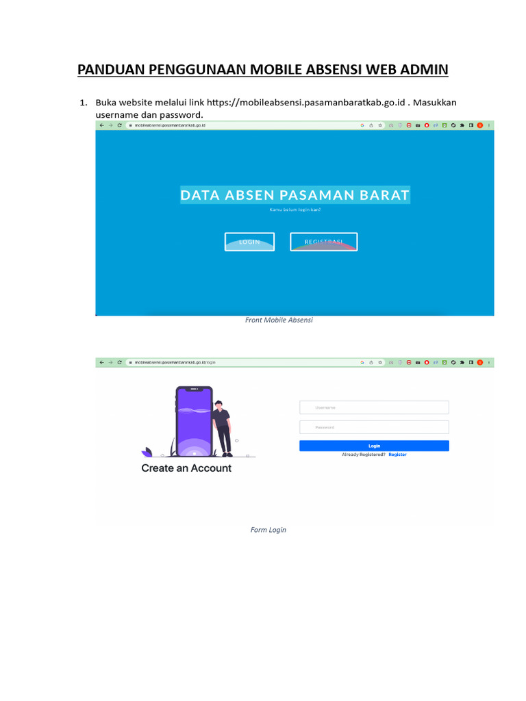 Panduan Penggunaan Mobile Absensi Web Admin | PDF Panduan Penggunaan Mobile Absensi Web Admin | PDF