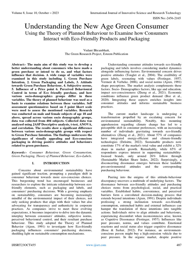 Understanding The New Age Green Consumer | PDF