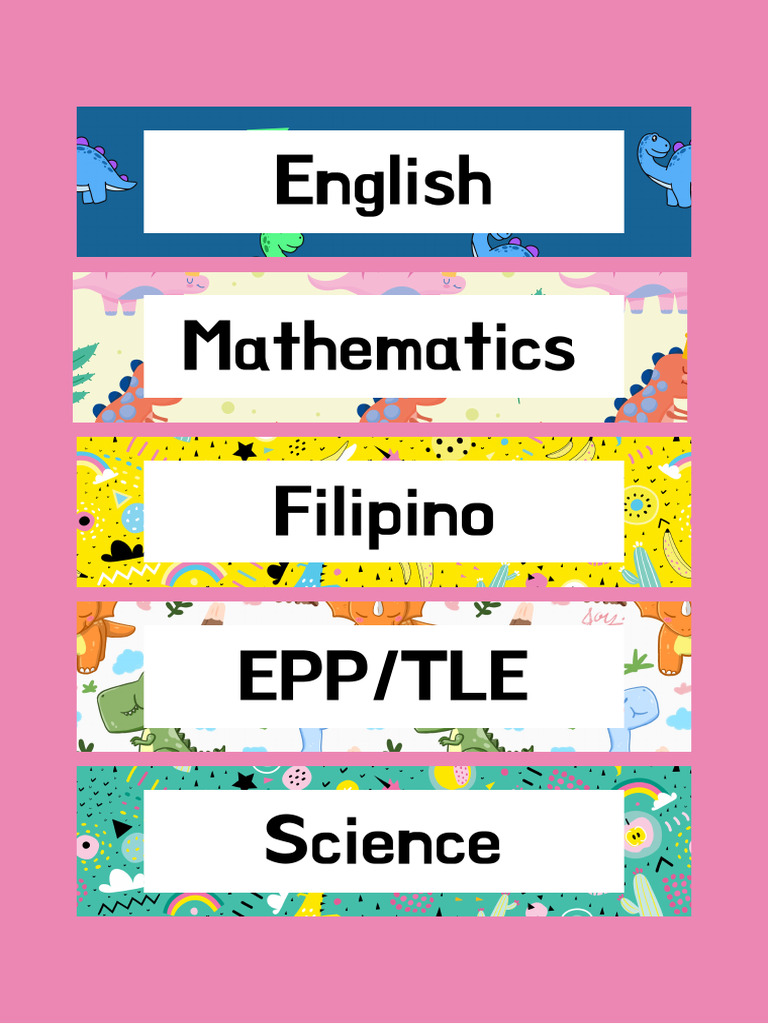 Colorful Modern School Subject Folder Label | PDF