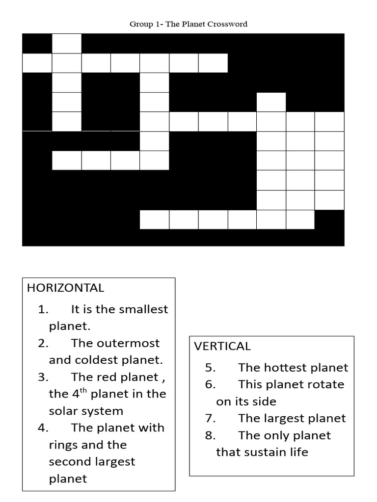 Planet Crossword and Activities Guide | PDF | Science & Mathematics