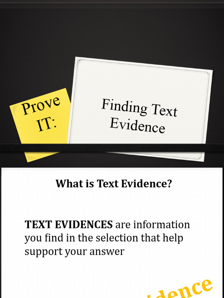 Finding Text Evidence | PDF