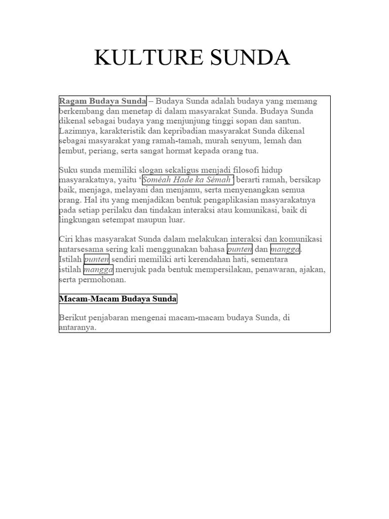 Kulture Sunda | PDF