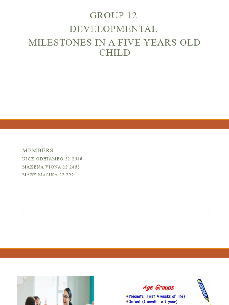 Developmental Milestones of A Five Years Old Child | PDF