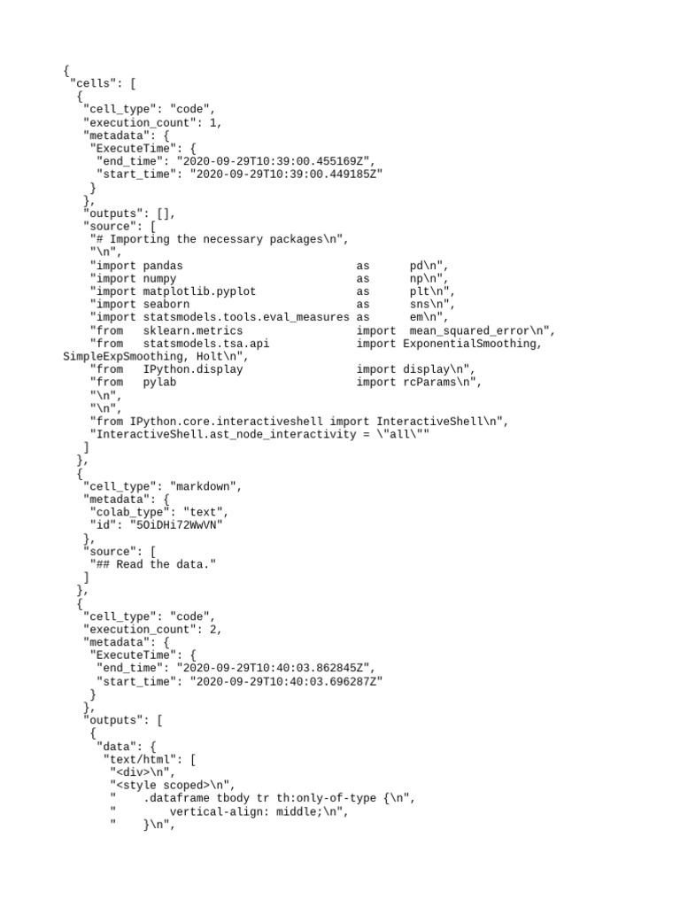 Time Series Forecasting Jupyter Code Ipynb Pdf