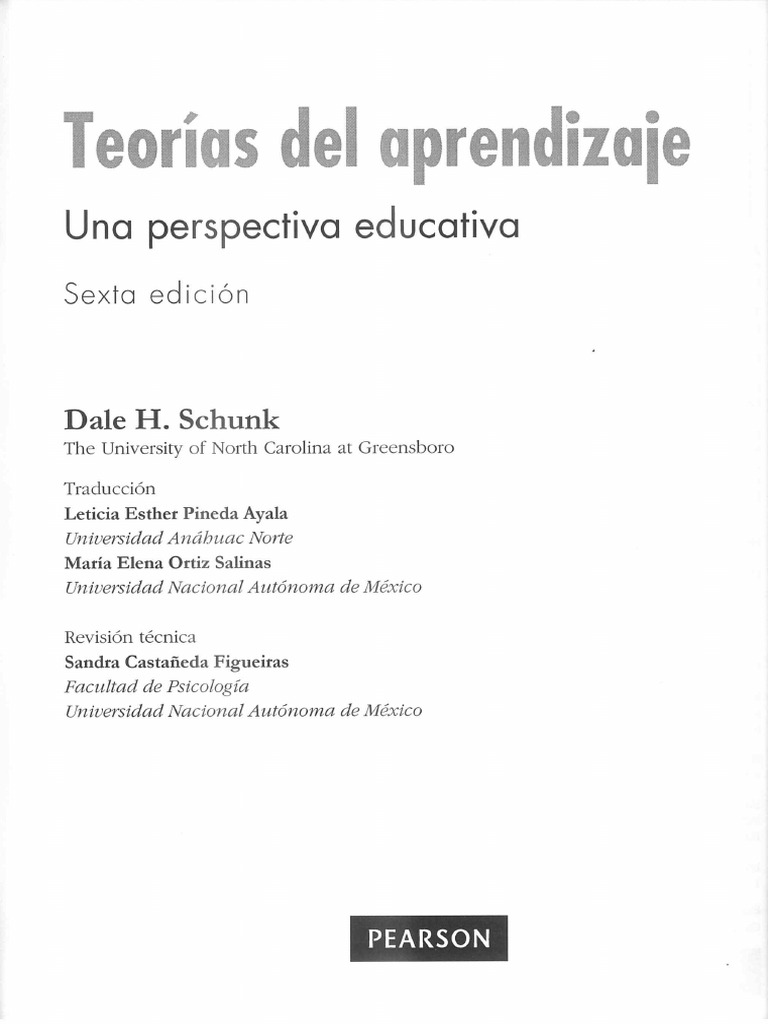 SCHUNK C.3 Teorías Del Aprendizaje | PDF