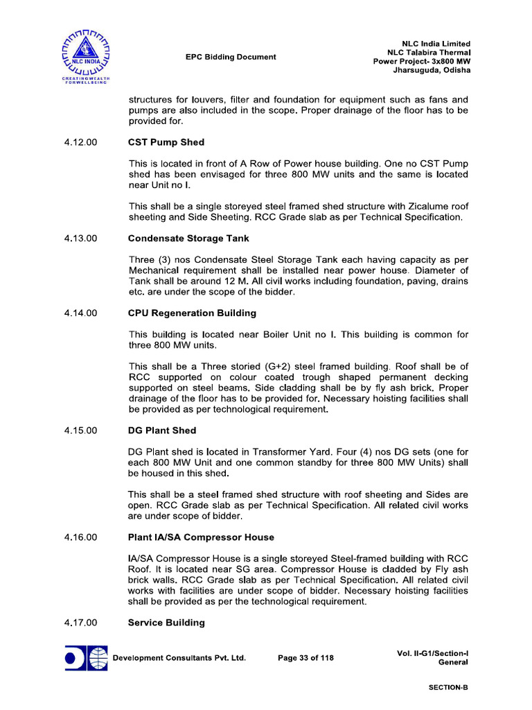 Building Type of Plant Air Compressor House | PDF