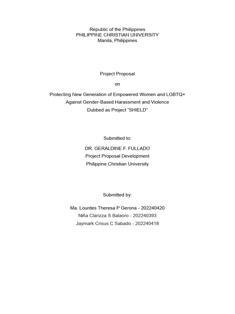 Project Proposal - Ma Lourdes Gerona, Nina Clarizza Balaoro, Jaymark Crisus Sabado | PDF ...