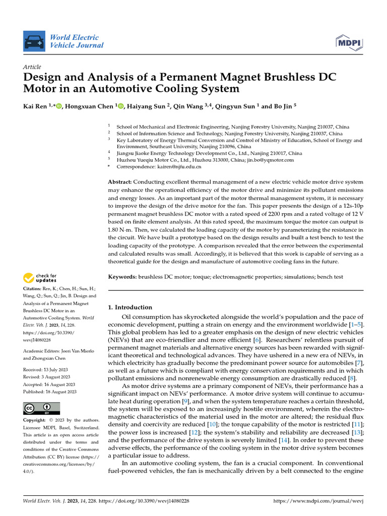 Design and Analysis of A Perma | PDF | Electric Motor | Electrical ...