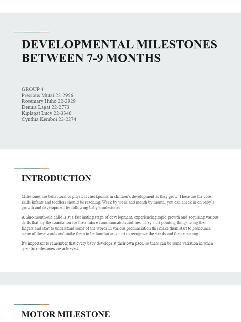 7-9 Month Baby Development Milestones | PDF