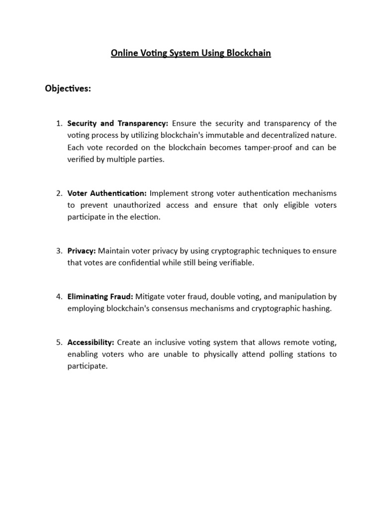 Blockchain Voting System Overview | PDF