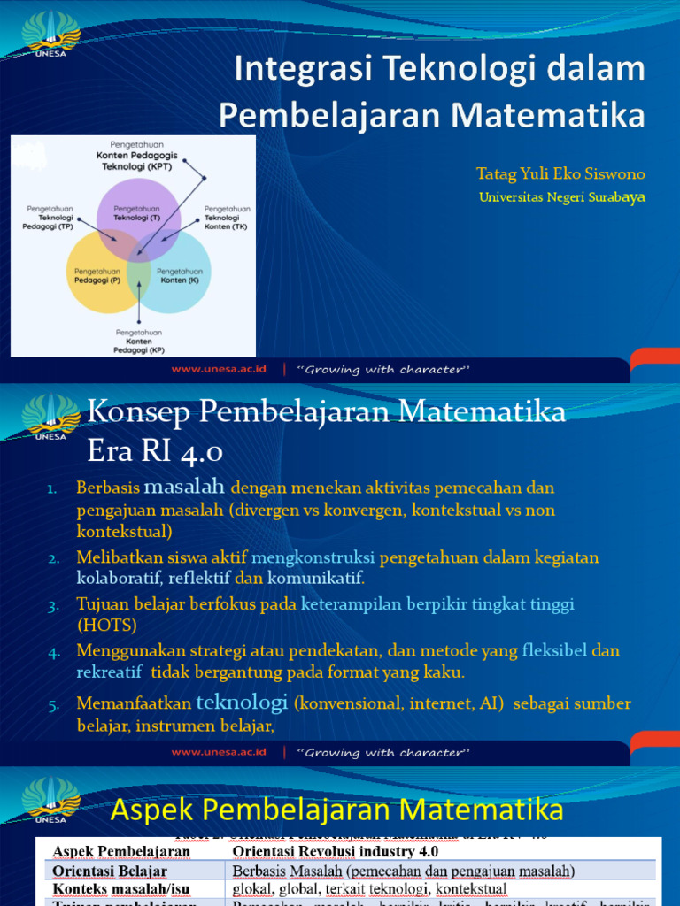 Materi 3 Integrasi Teknologi Dalam Pembelajaran Matematika | PDF