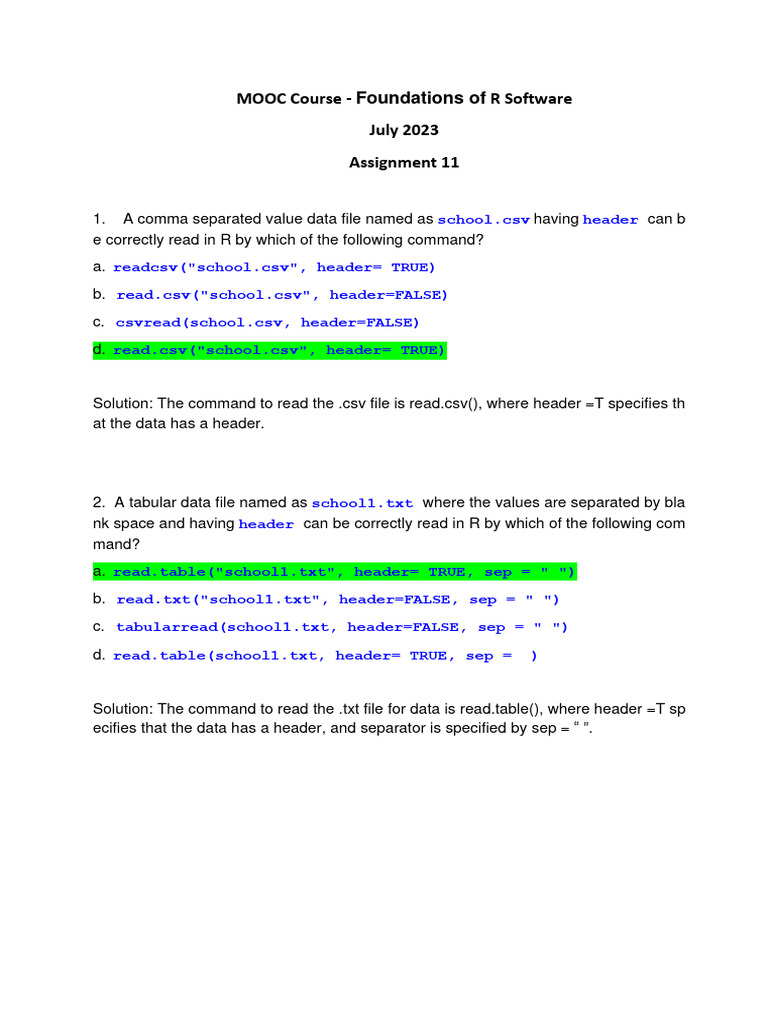 Assignment11 L45-L49 | PDF | Comma Separated Values | Microsoft Excel