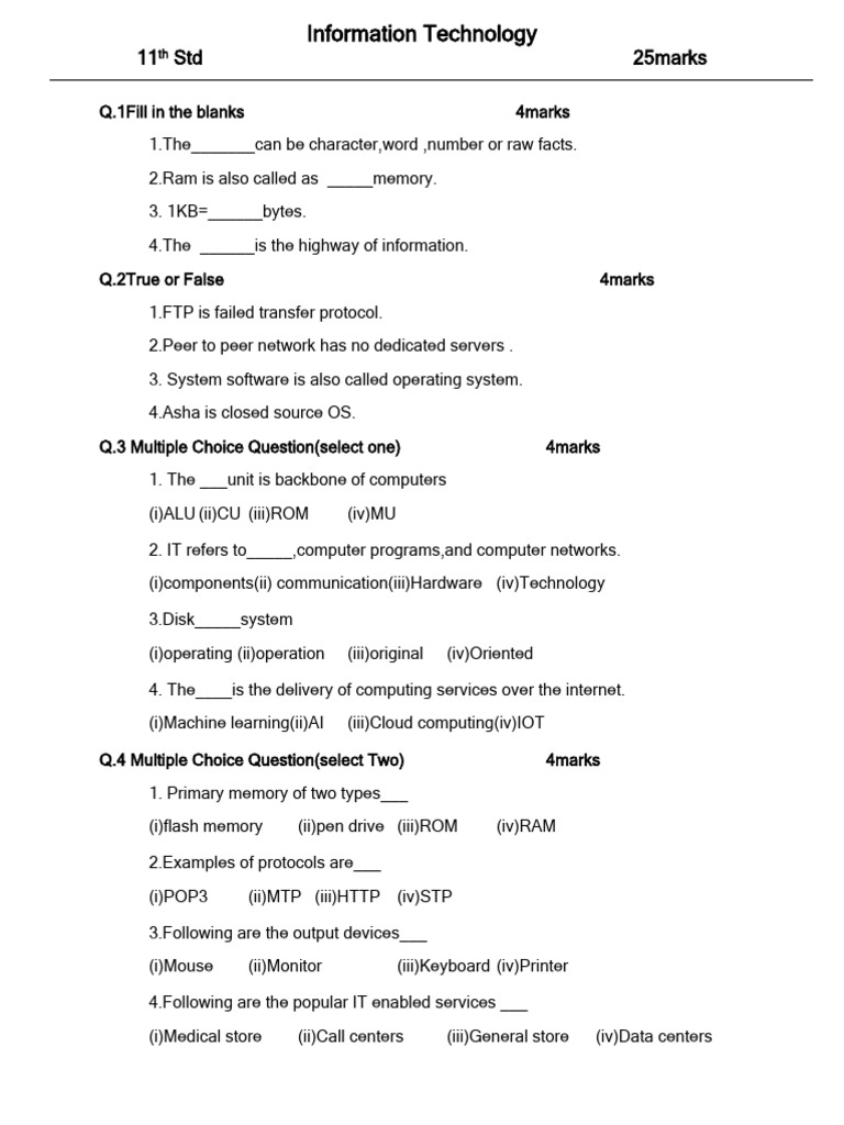 11th UT 1 I.T. | PDF
