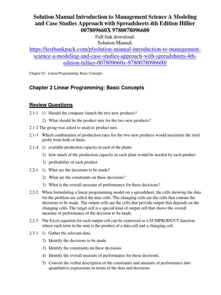 Science A Modeling and Case Studies Approach With Spreadsheets 4th Edition Hillier 007809660x ...