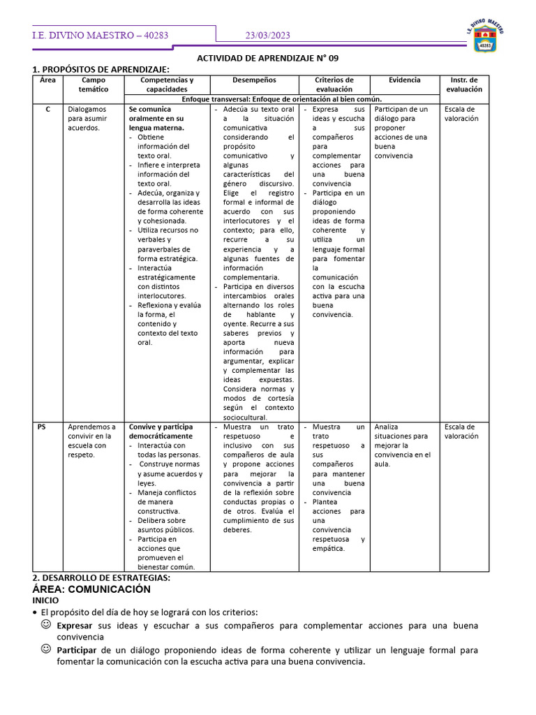 Actividad de Aprendizaje N 09 | PDF