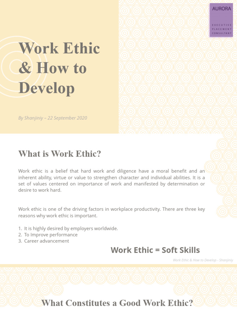 Work Ethic and How To Develop | PDF