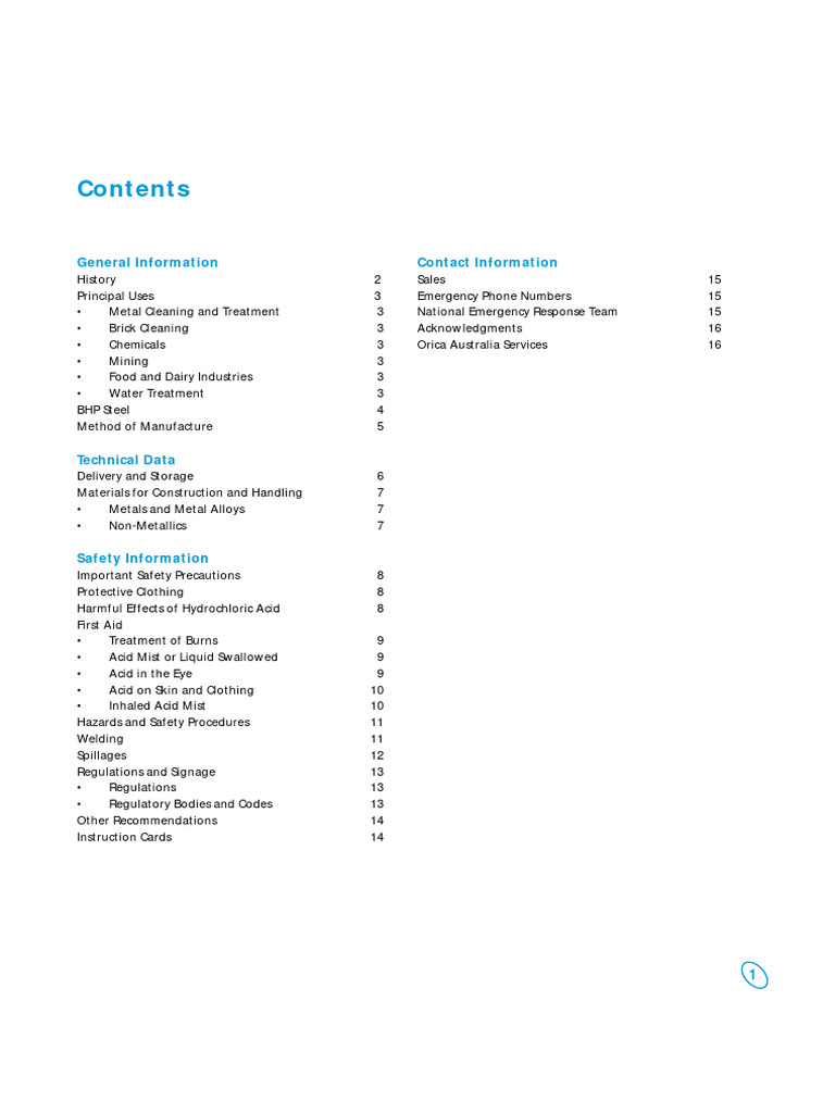 Hydrochloric Acid - Orica Handbook | PDF | Chlorine | Hydrochloric Acid