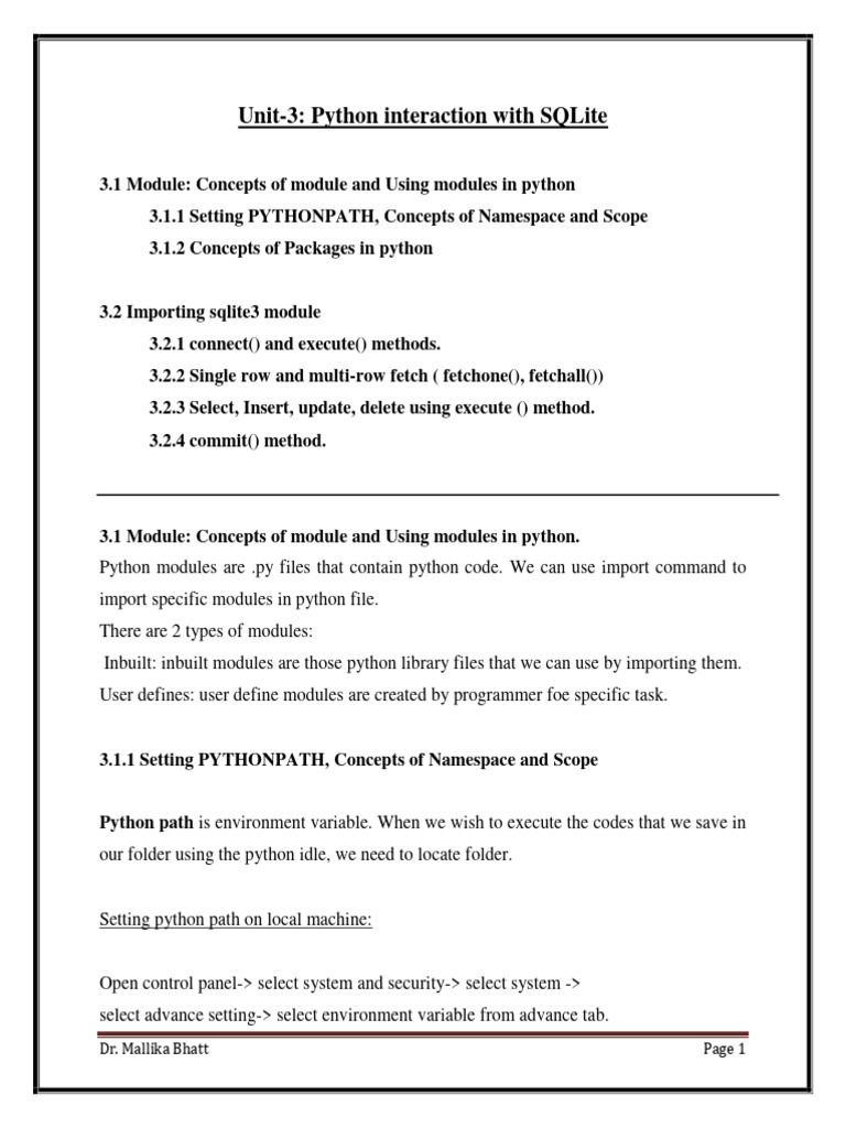DB Python Unit 3 | PDF