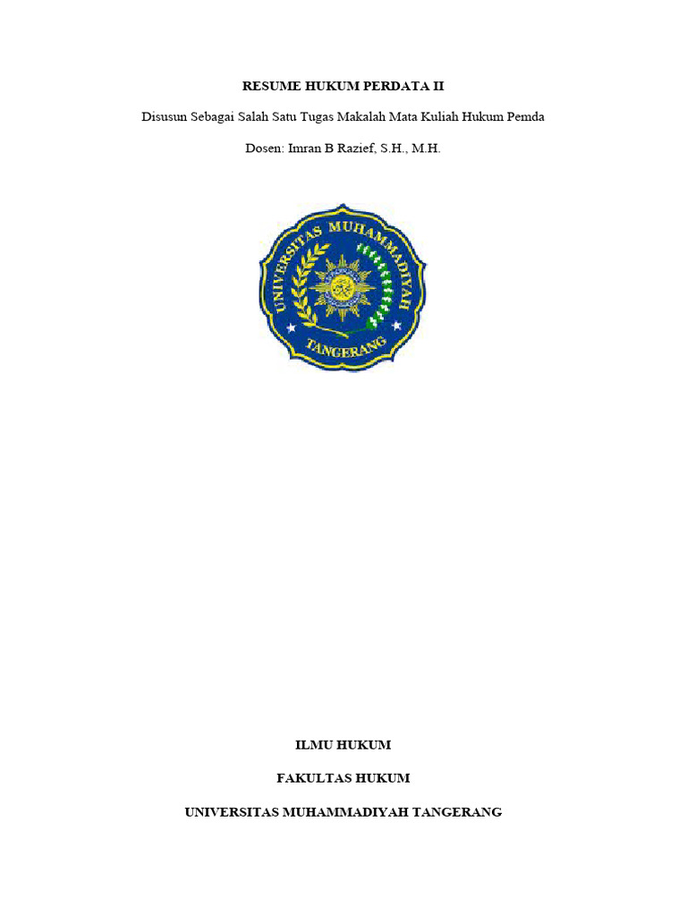 Resume Hukum Perdata Ii | PDF