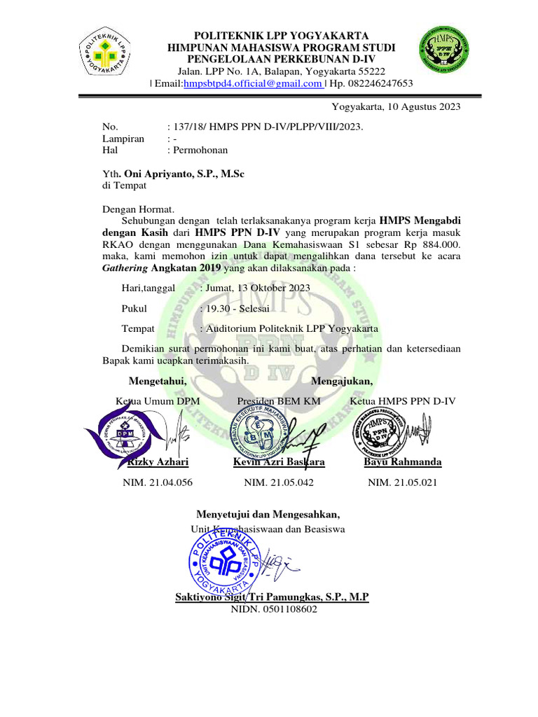 137 - Surat Permohonan Pengalihan Dana | PDF