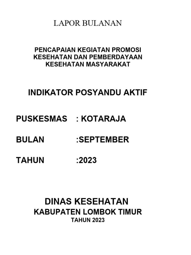 Laporan Promkes Baru 2023 (Microsite) | PDF