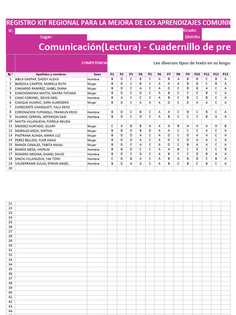 Registro Lectura SECUNDARIA 28-09 Abierto | PDF