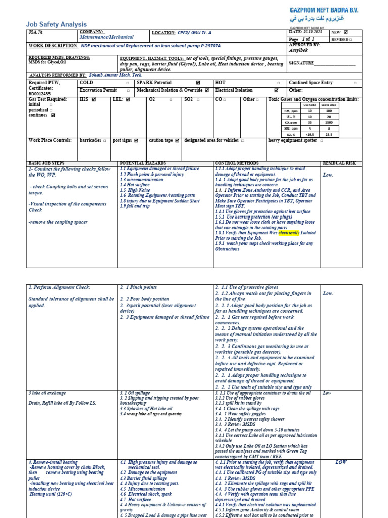 Mechanical Seal Replacement | PDF | Transparent Materials | Industrial Gases