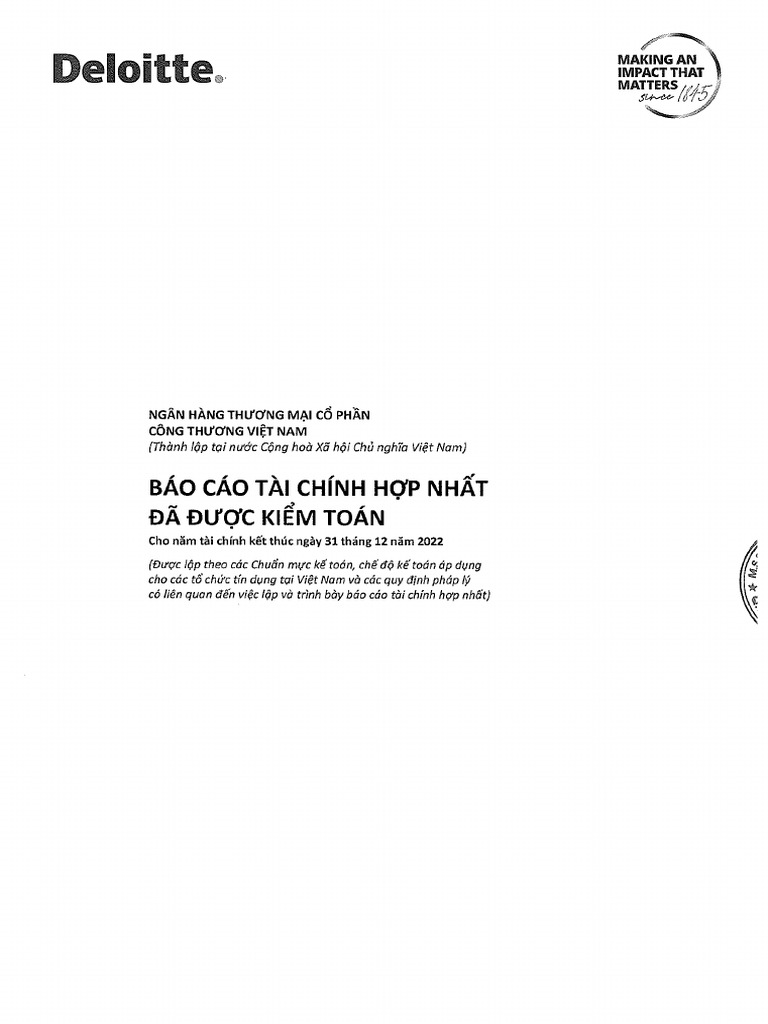 BCTC Hop Nhat Nam 2022 Da Kiem Toan | PDF