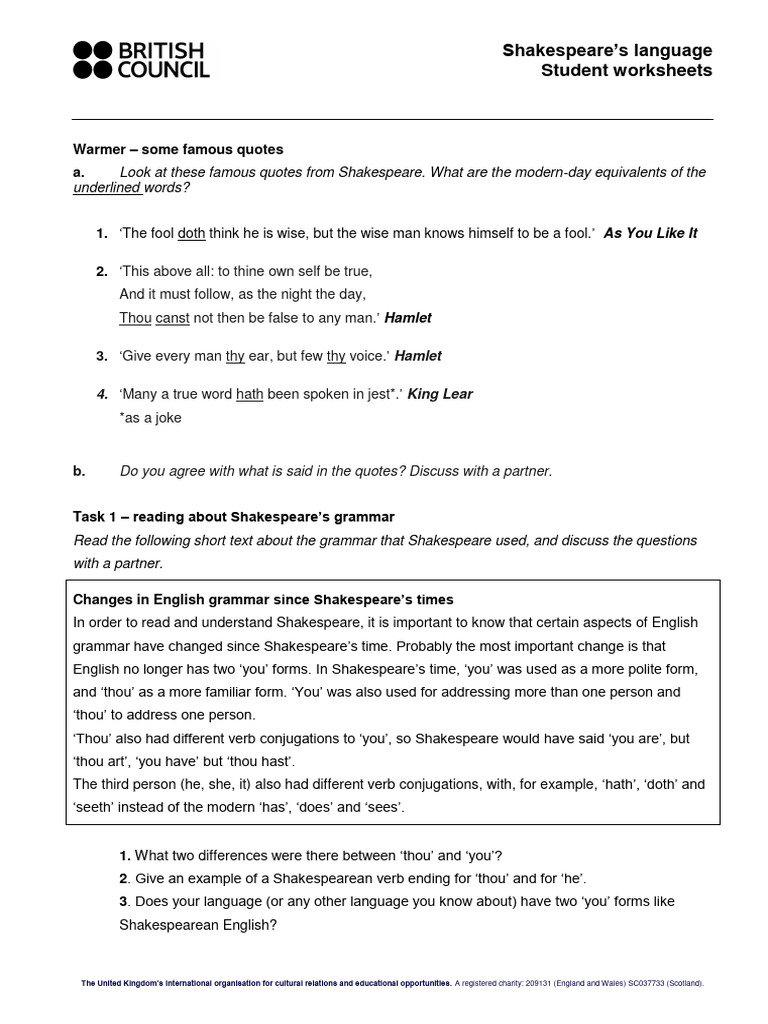 Understanding Shakespeare's Language | PDF | Language Arts & Discipline