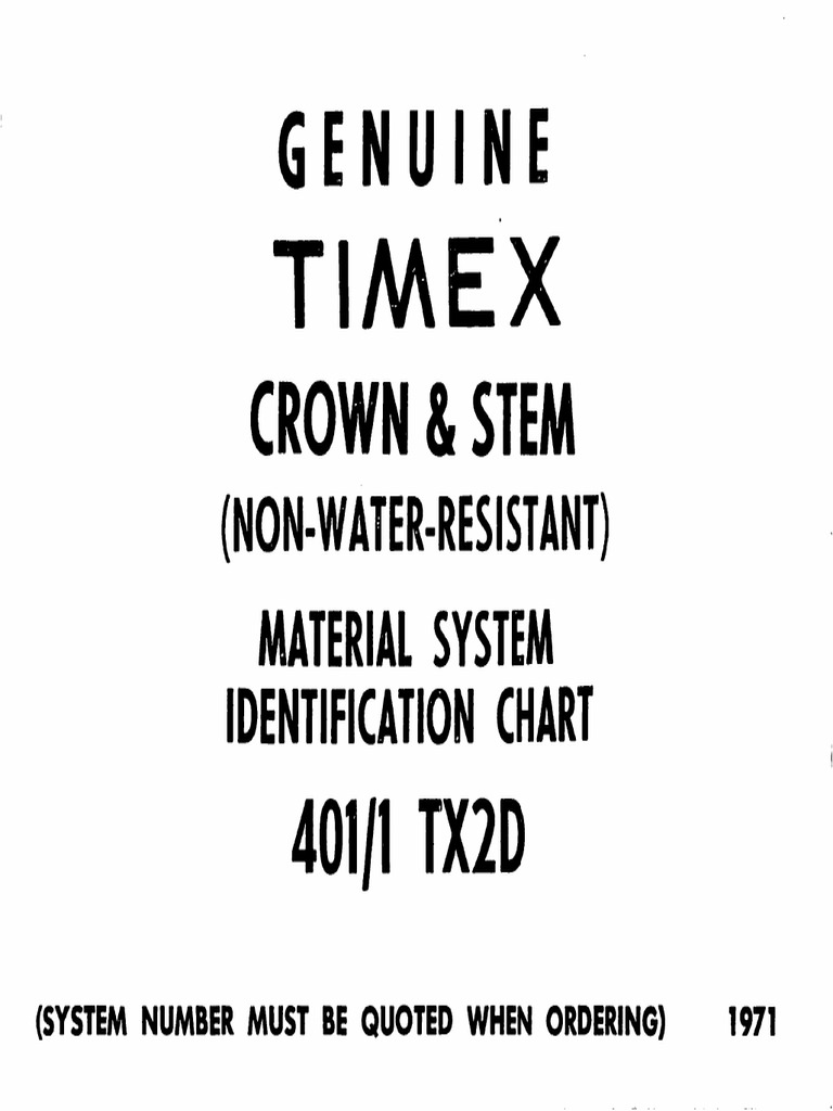 Crown & Stem 401-1 TX2D Non-Water-Resistant 1971 | PDF