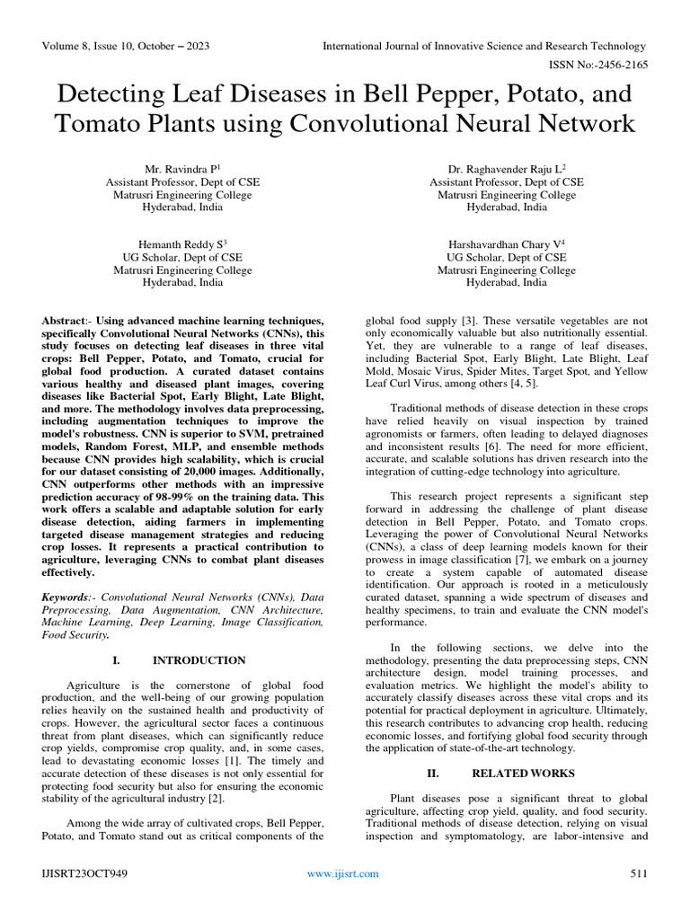 Detecting Leaf Diseases in Bell Pepper, Potato, and Tomato Plants Using ... Detecting Leaf Diseases in Bell Pepper, Potato, and Tomato Plants Using ...