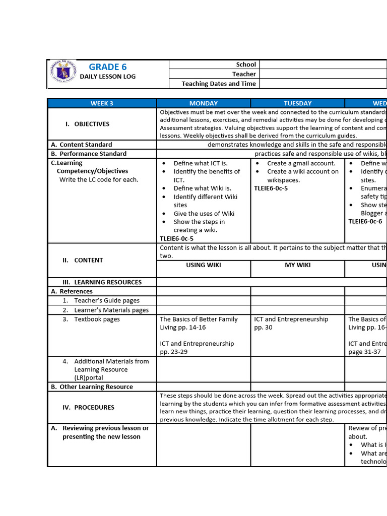 Grade 6 - Ict - Week 3 | PDF