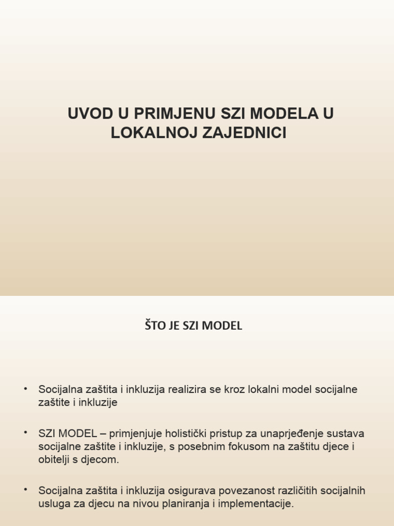 SZI Model U Lokalnoj Zajednici | PDF